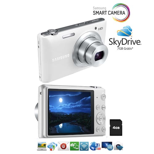 Câmera Samsung Smart ST150F Branca - Wi-Fi | Extra