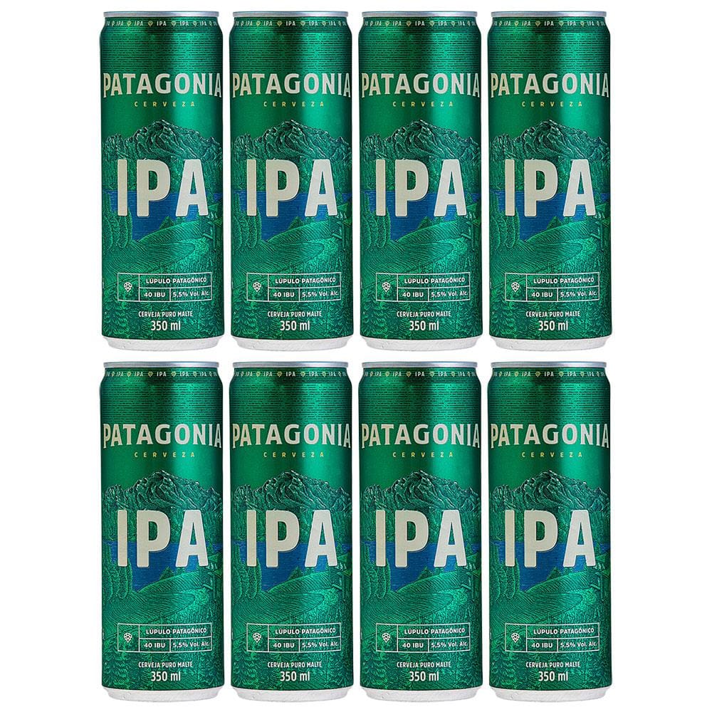 Cerveja Patagonia Ipa Lata Sleek 350ml 8 Unidades Em Promoção No
