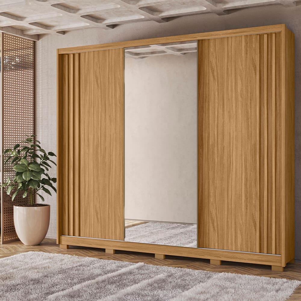 Guarda roupa casal com espelho 260 | Extra